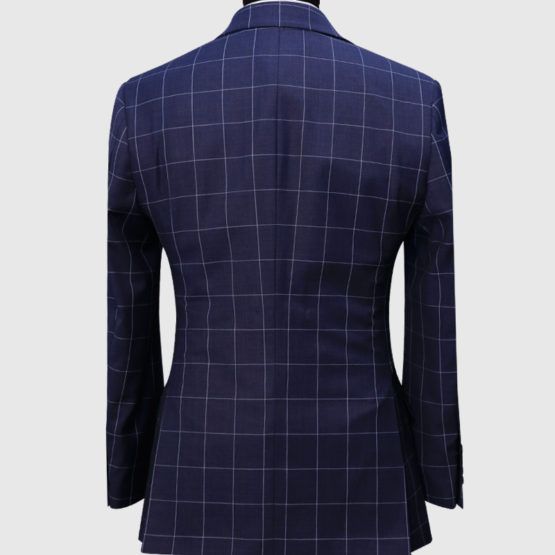 Buy Gorgeous Navy Blue Windowpane Check Suit