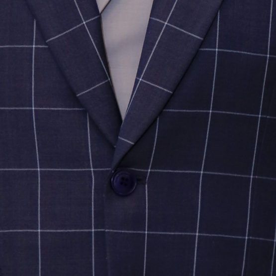 Buy Gorgeous Navy Blue Windowpane Check Suit