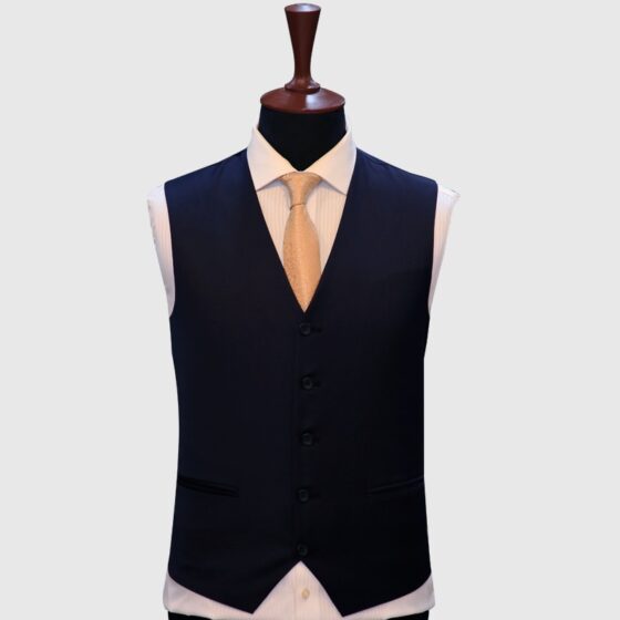 Men's U-Shape Double-Breasted Navy Blue Vest