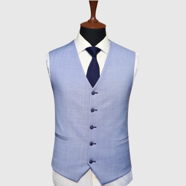 Men's U-Shape Double-Breasted Navy Blue Vest