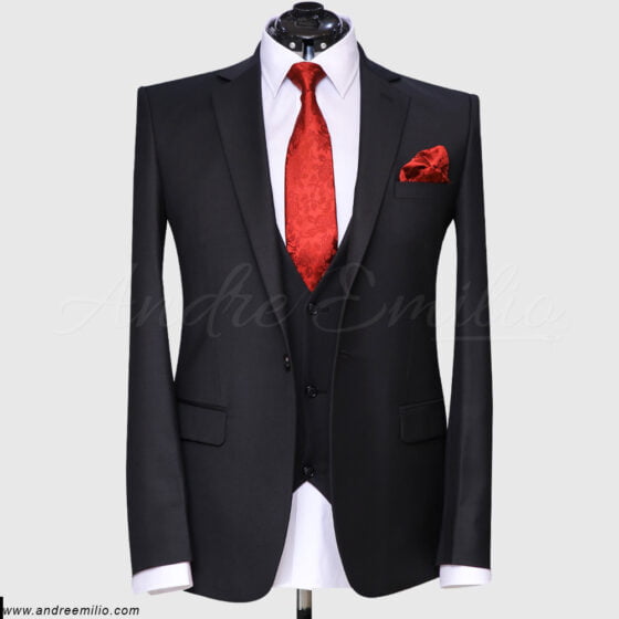 Buy Custom Black Suits for Men - Fit Guarantee - Andre Emilio
