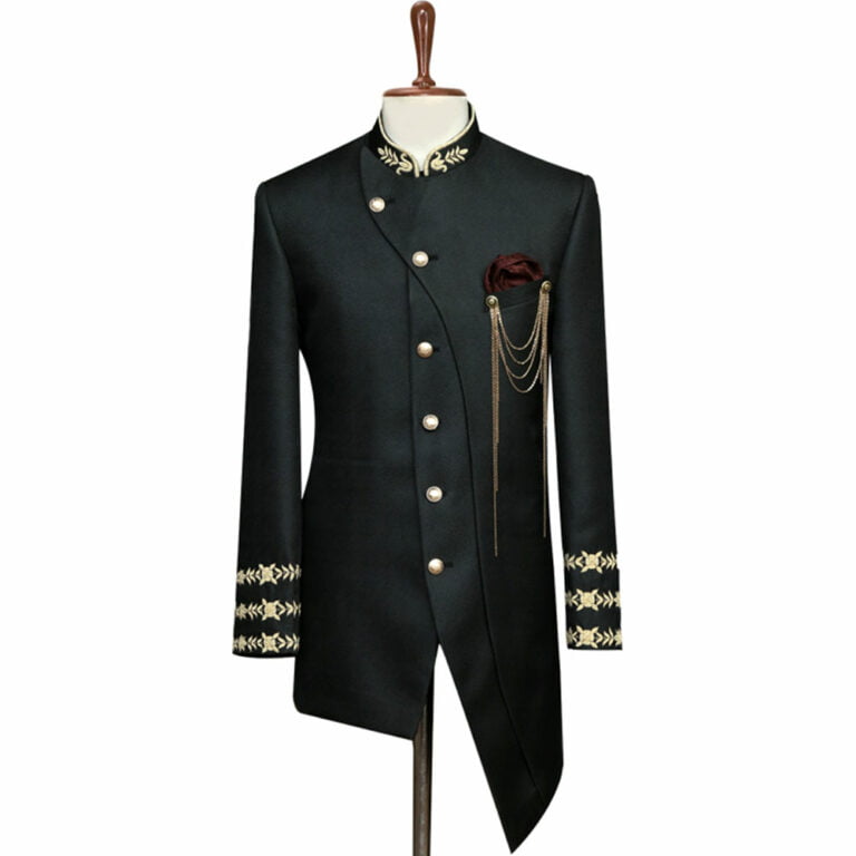 Buy Black Angle Cut Luxury Coat Free Shipping Worldwide