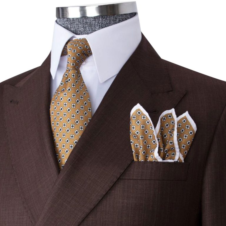 Brown Double Breasted Side Single Button Suit | Andre Emilio