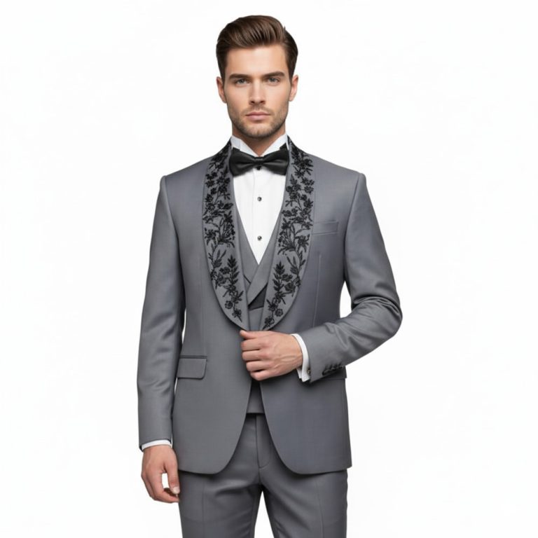 Buy Custom Grey Tuxedo Suits - Free Shipping | Andre Emilio